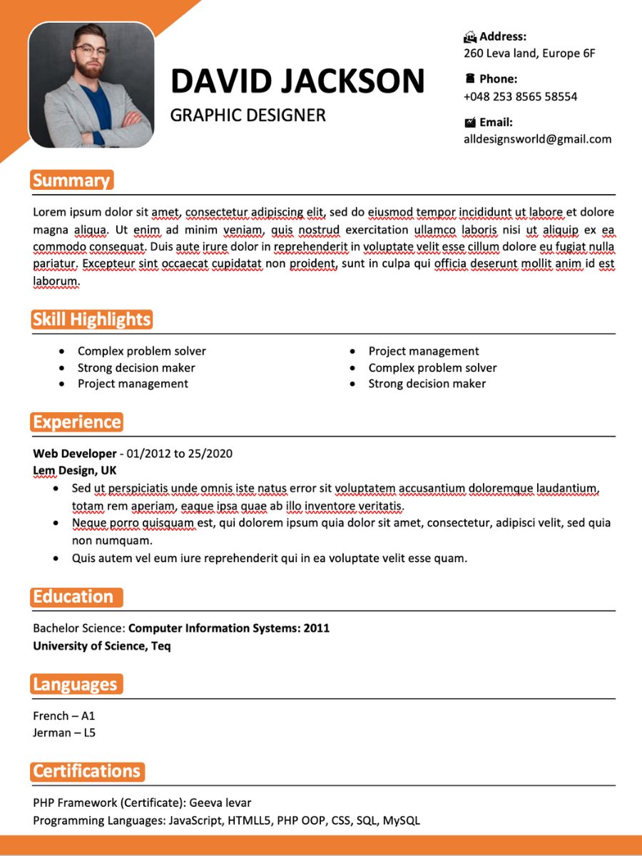Resume Format Download In Ms Word For Fresher