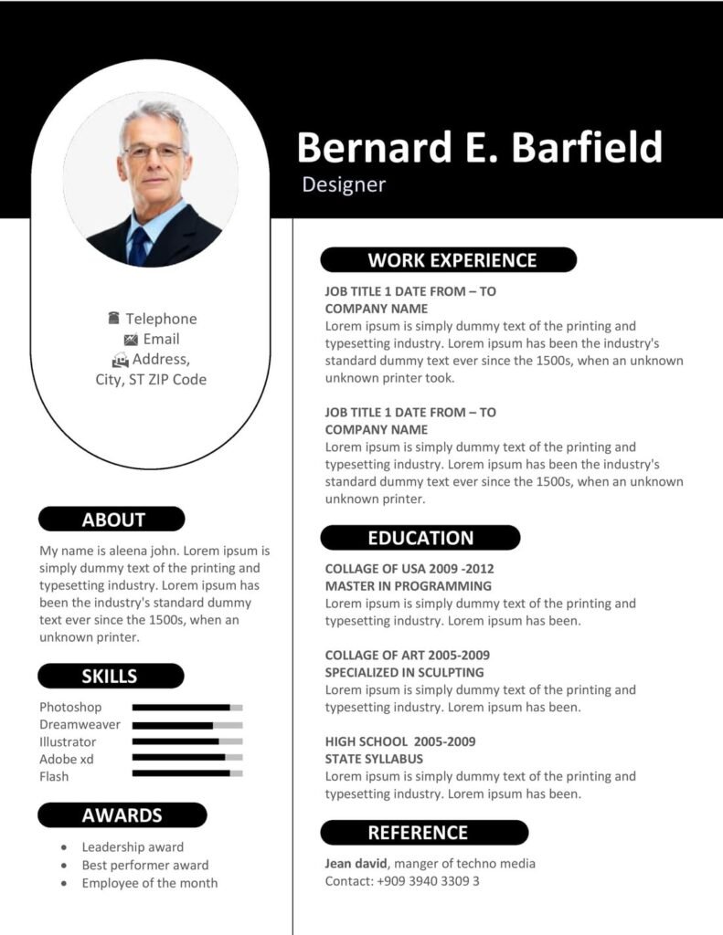 Modern Resume Template Word Free Download