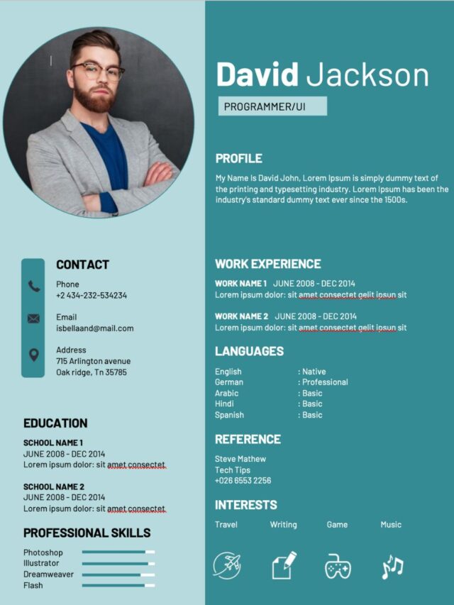 Fresher Resume Format Download In Ms Word