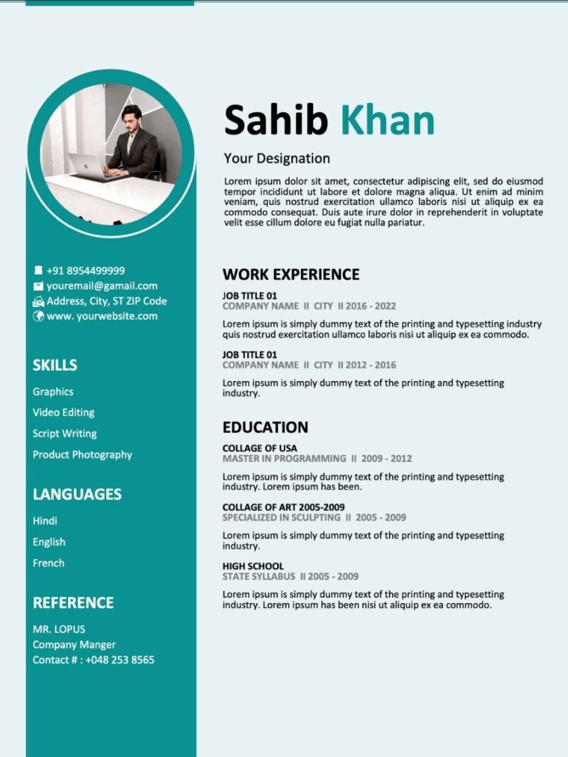 Editable Resume Format in Ms Word Download