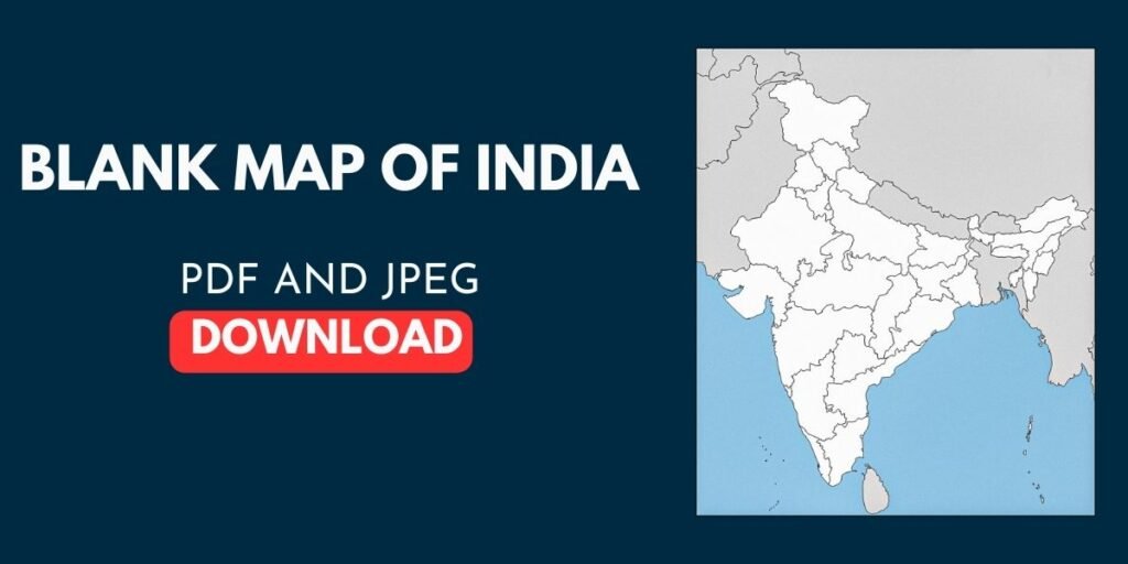 India Outline Map with State Boundaries - India Map Download PDF & JPEG