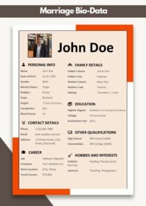 Biodata for Wedding | Sample for Biodata for Marriage Pdf