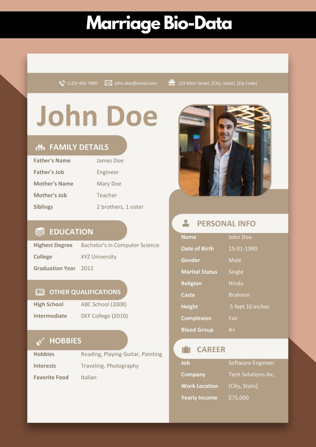 Template for Marriage Biodata | How to Make Marriage Biodata