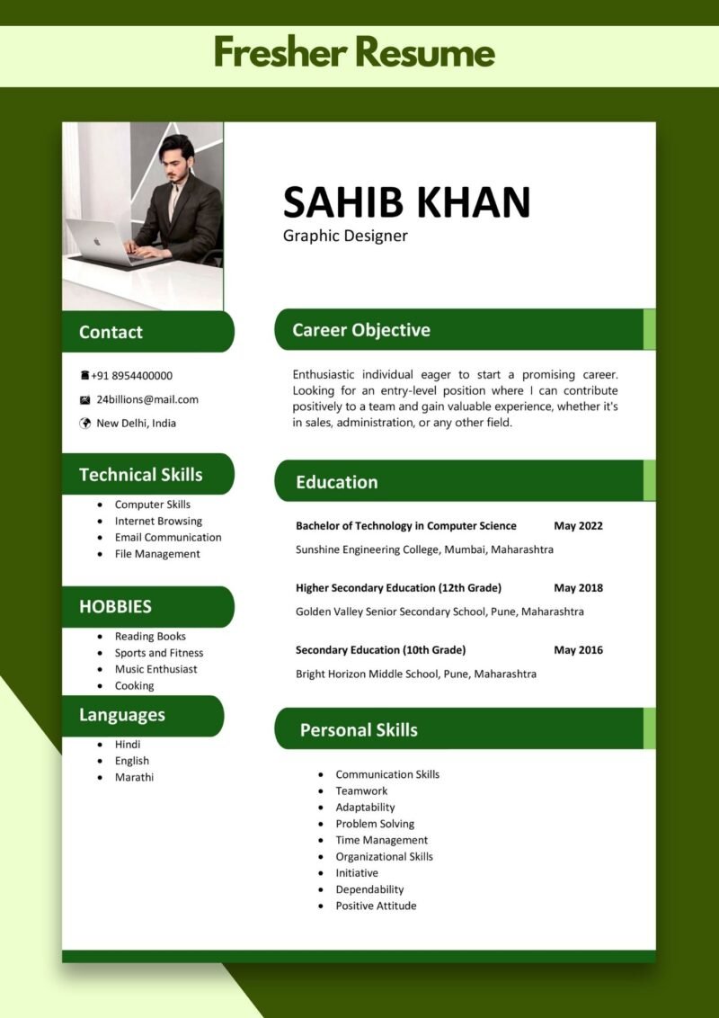 Freshers Resume Builder