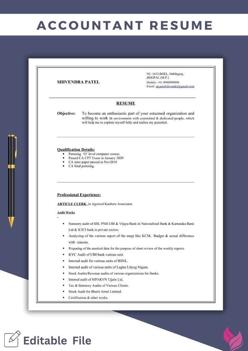 24 Accountant Resume Templates - Download MS word & PDF