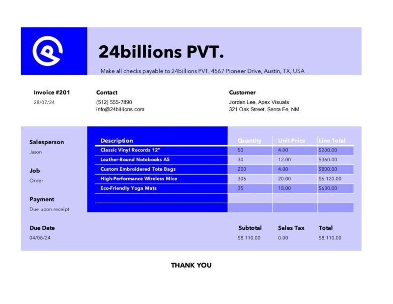 16 Free Invoice Templates - Editable Excel & PDF