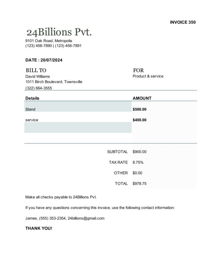 16 Free Invoice Templates - Editable Excel & PDF
