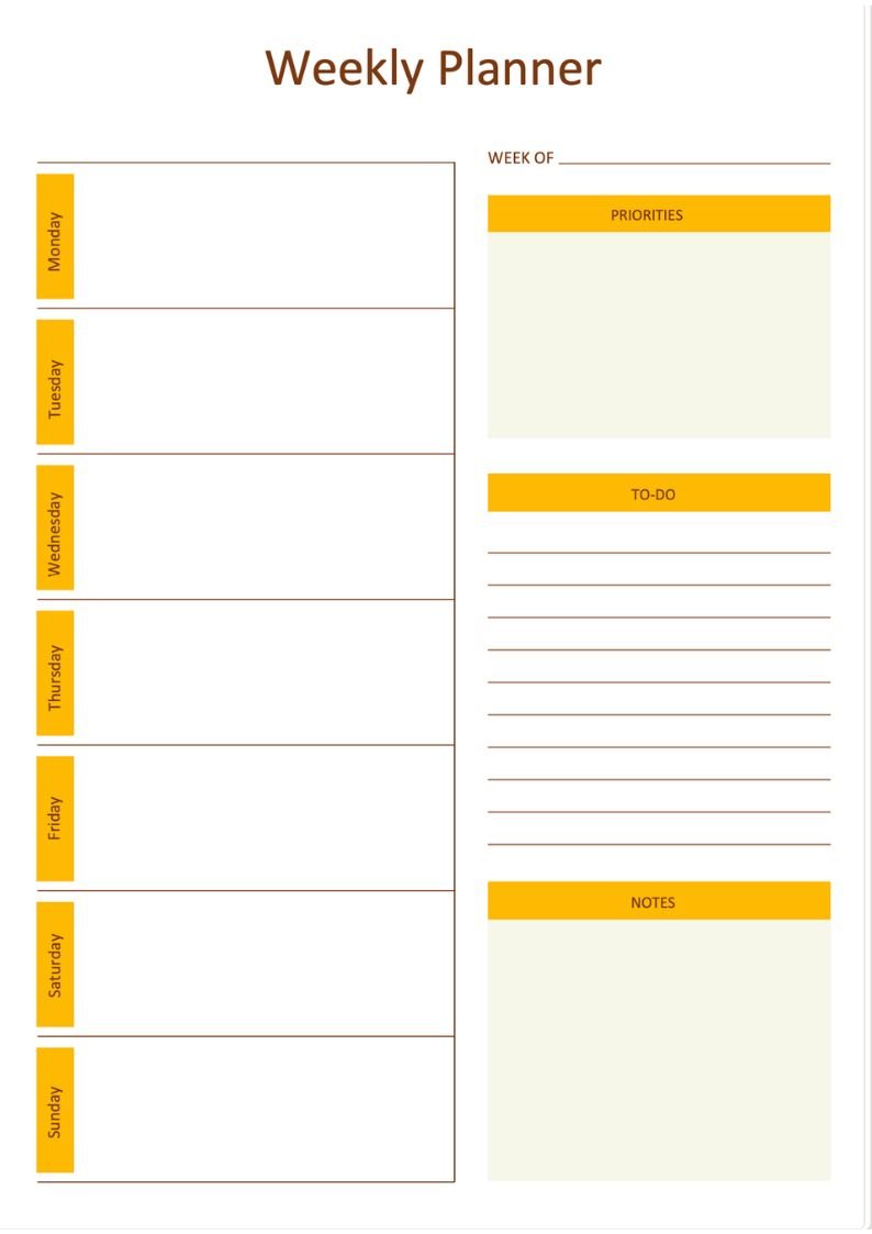 10 Best Free Weekly Planner Templates to Download PDF & Word