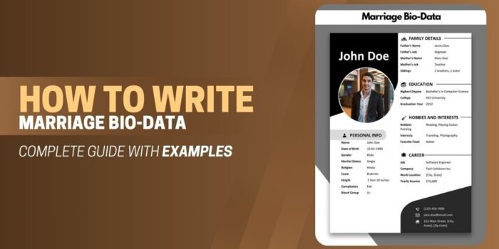 How to Write a Marriage Bio-Data - Complete Guide with Examples