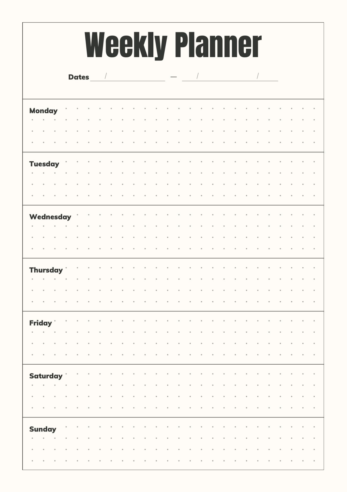 10 Printable Weekly Planner Templates Download Pdf