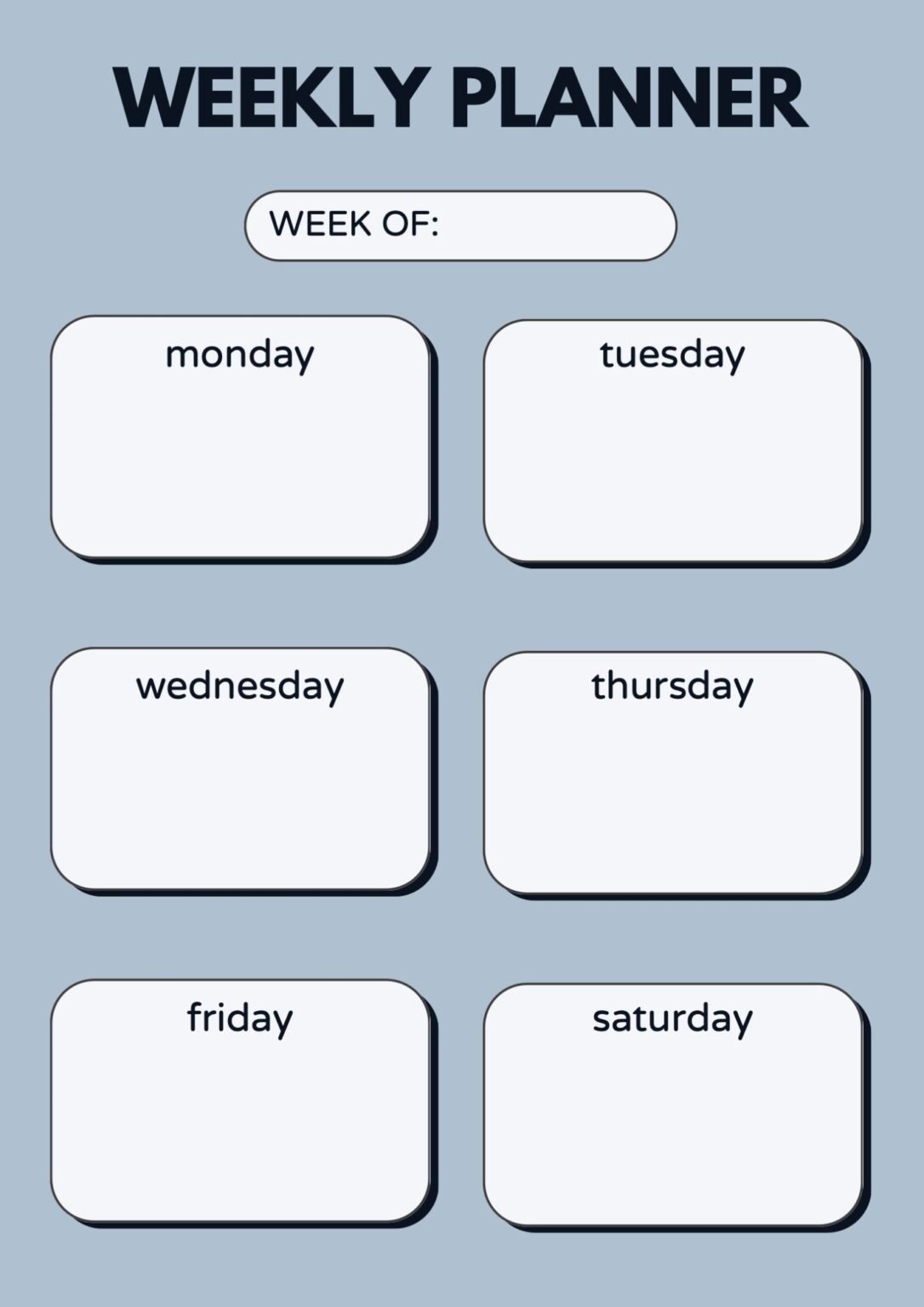 Minimalist Weekly Planner Printable PDF – Organize Your Week Efficiently