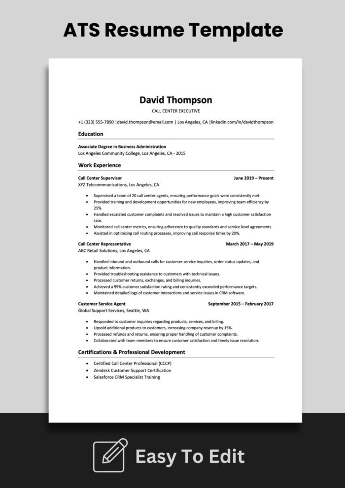 20 ATS Friendly Resume Templates