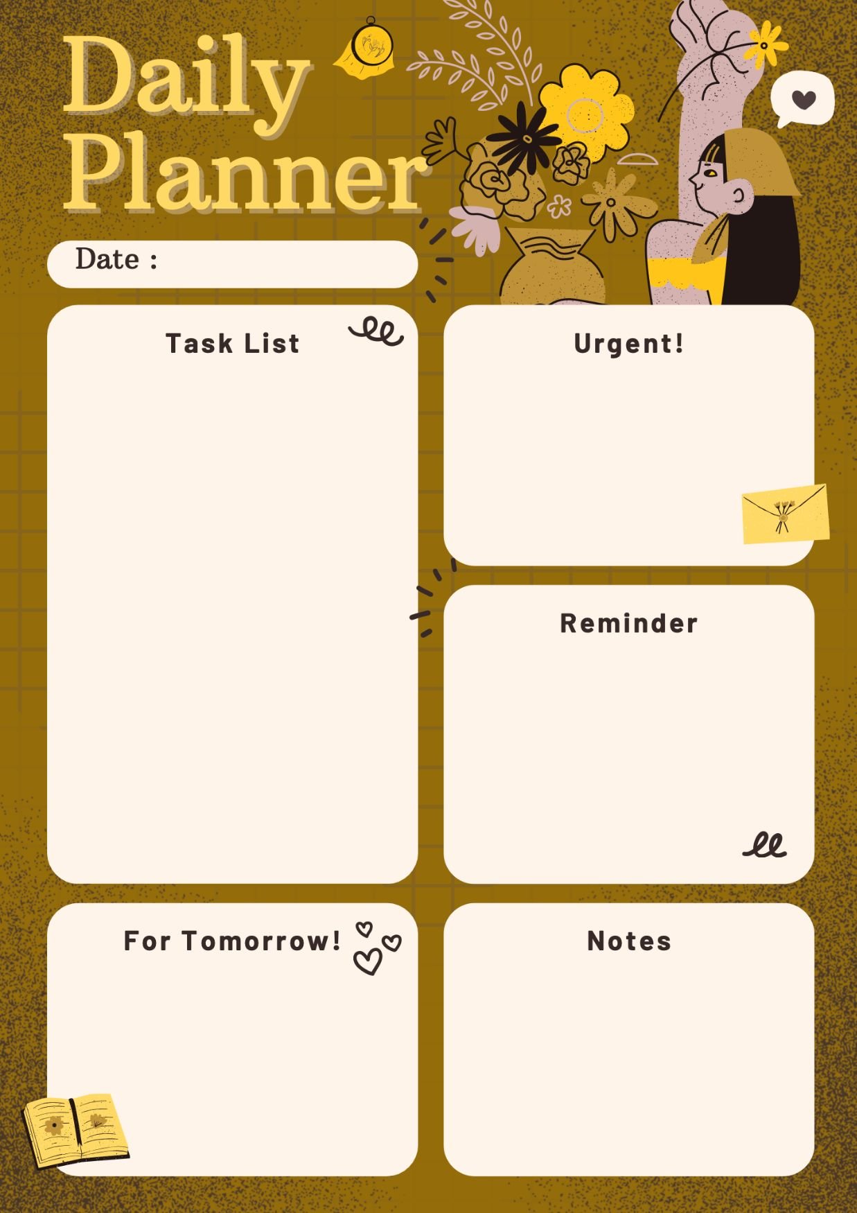 Boho Chic Daily Planner – Must-Do Tasks & Urgent Reminders