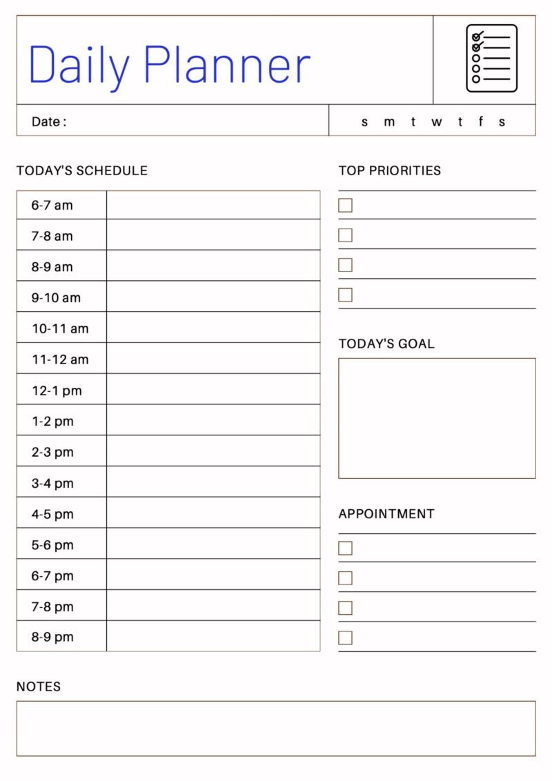 10 Best Printable Daily Planner Templates – Free PDF Download