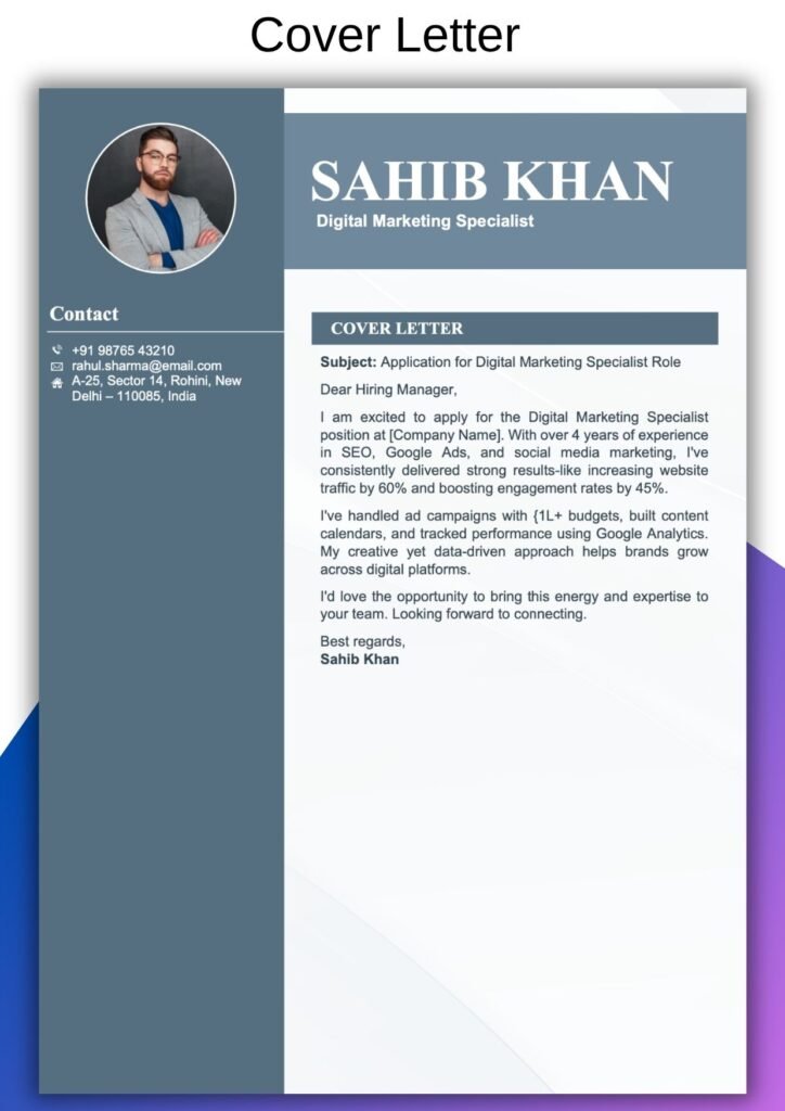Modern Resume Template Word 3 Pages + Cover Letter Grey Colour Resume ...