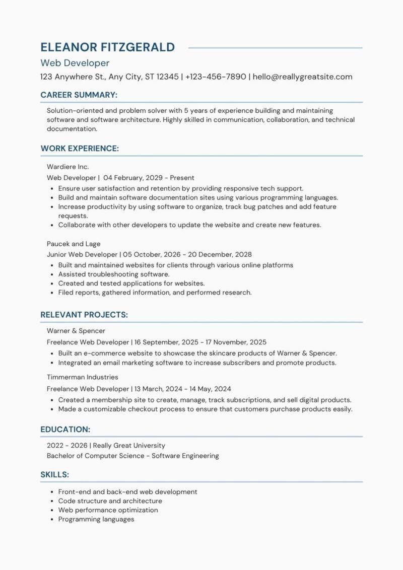 10 Best Canva Resume Templates Download Free