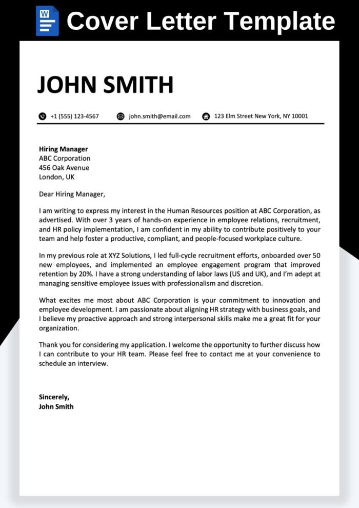 ATS-Friendly Cover Letter Templates for CV & Resume