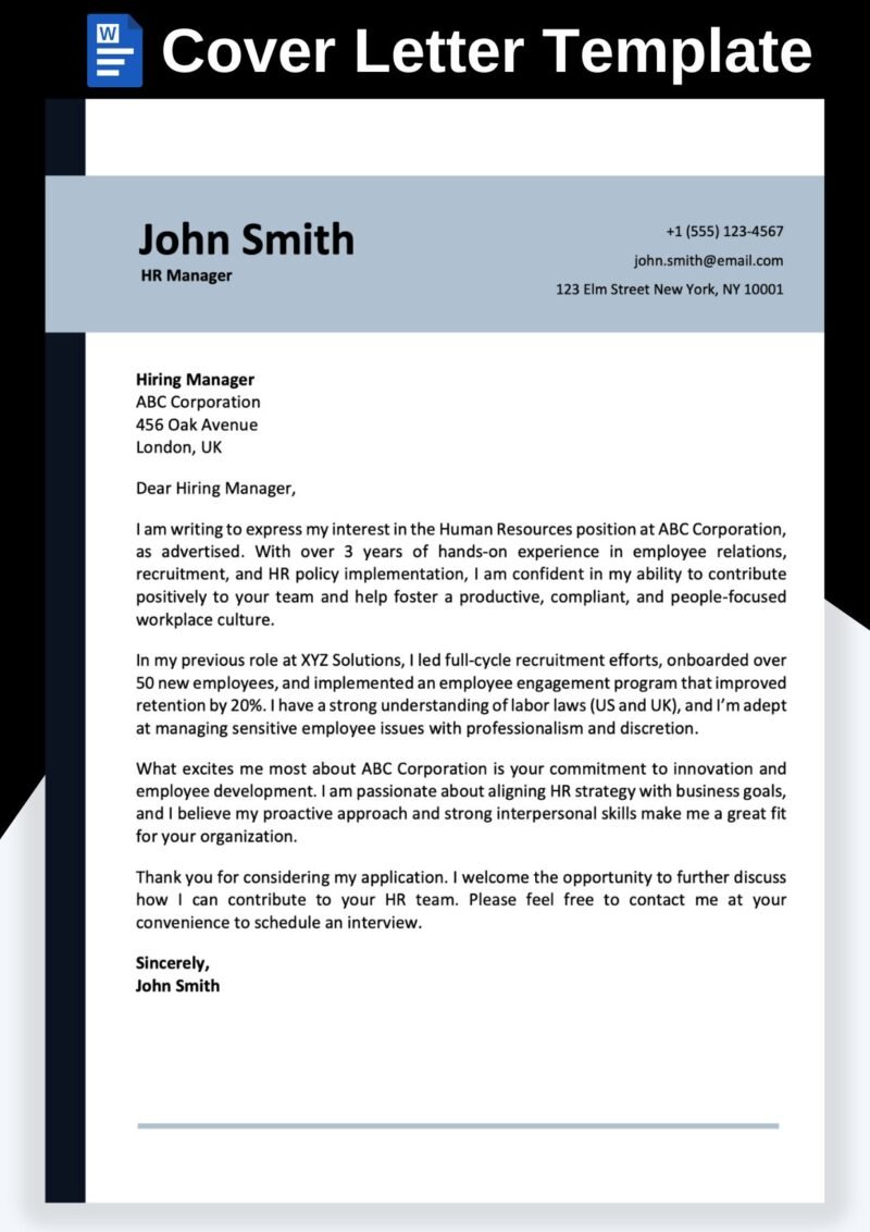 Download Free Cover Letter Templates for Resume & CV (Word + PDF)