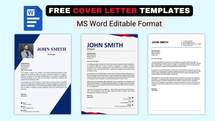 Editable Cover Letter Templates for Job Application – Word & PDF
