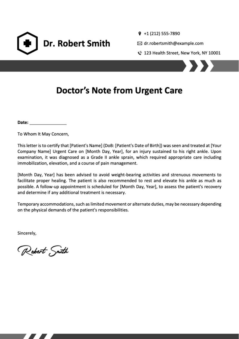 10 Free Editable Doctor Note Templates