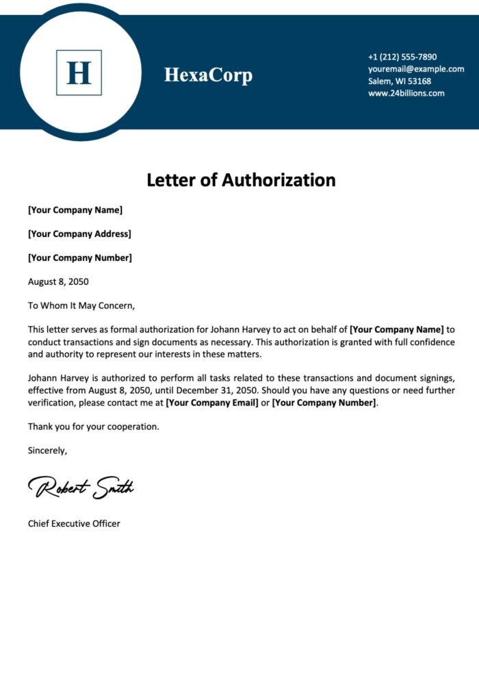 10 Letter of Authorization Templates